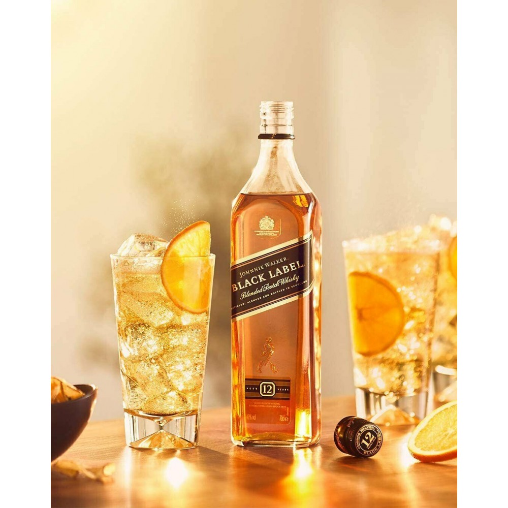 Johnnie Walker Black Label Blended Scotch 12 year old Whisky 70cl