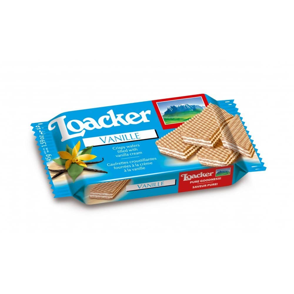 Loacker Classic Wafer Vanille Filled W/Vanilla Cream 45g
